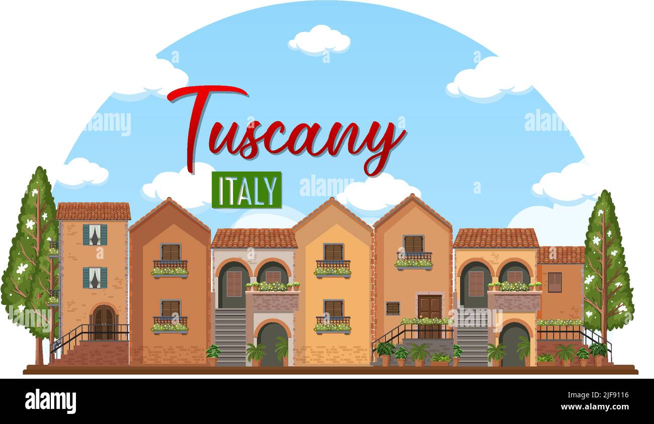 Tuscany Italy Landmark Logo Banner illustration Stock Vector Image ...