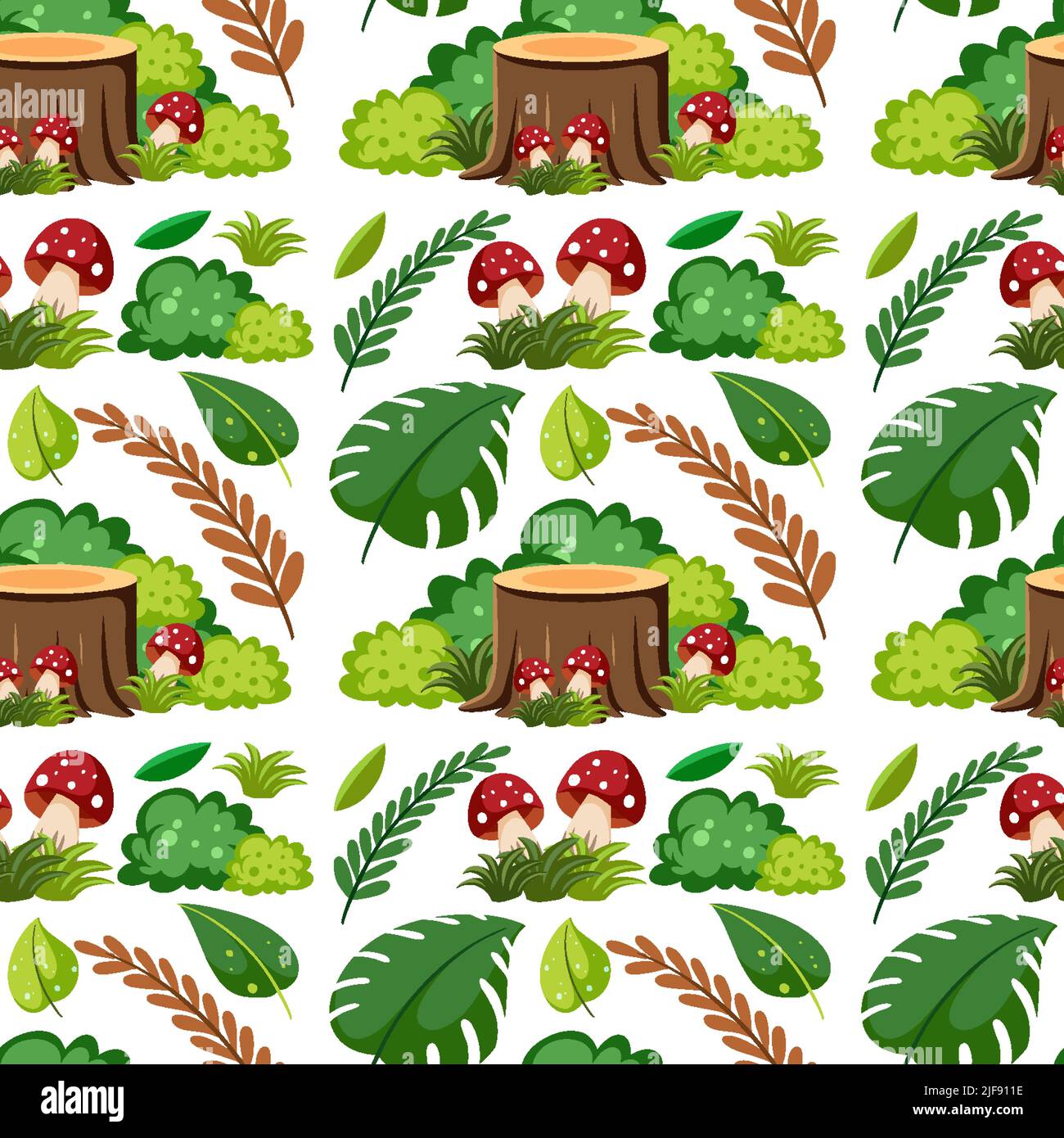 Various plants seamless pattern illustration Stock Vector Image & Art ...