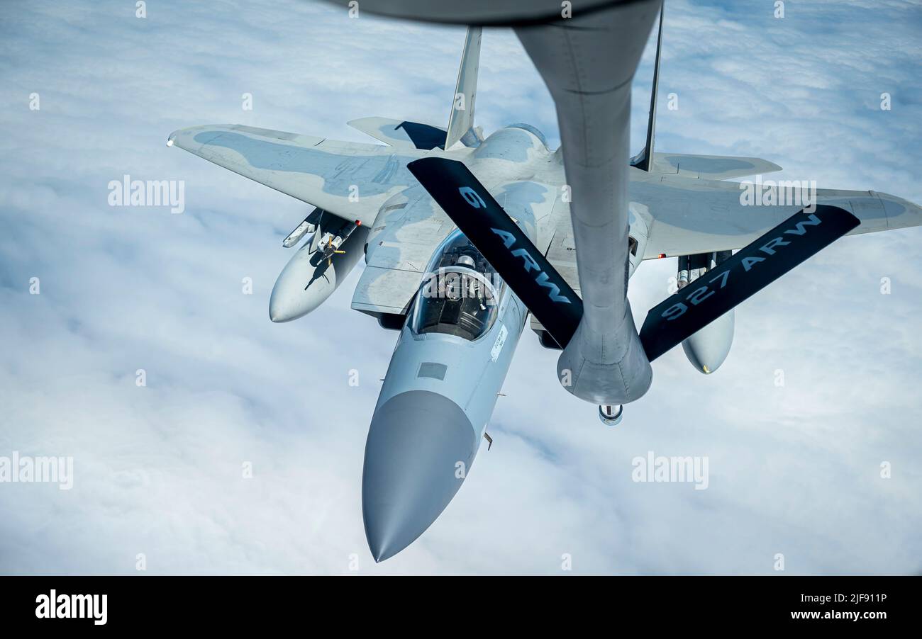 A U.S. Air Force F-15 Eagle assigned to the Louisiana Air National ...