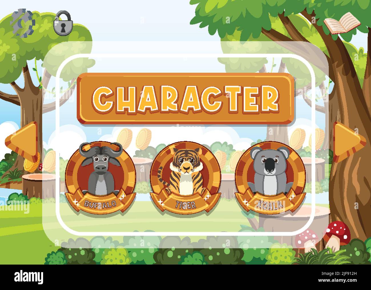 Wild animals game character illustration Stock Vector Image & Art - Alamy