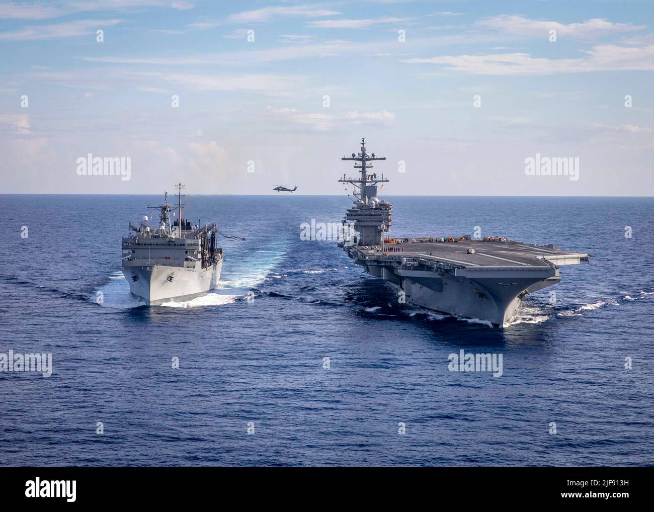 220628-N-MW880-1536 ATLANTIC OCEAN The Nimitz-class aircraft carrier ...