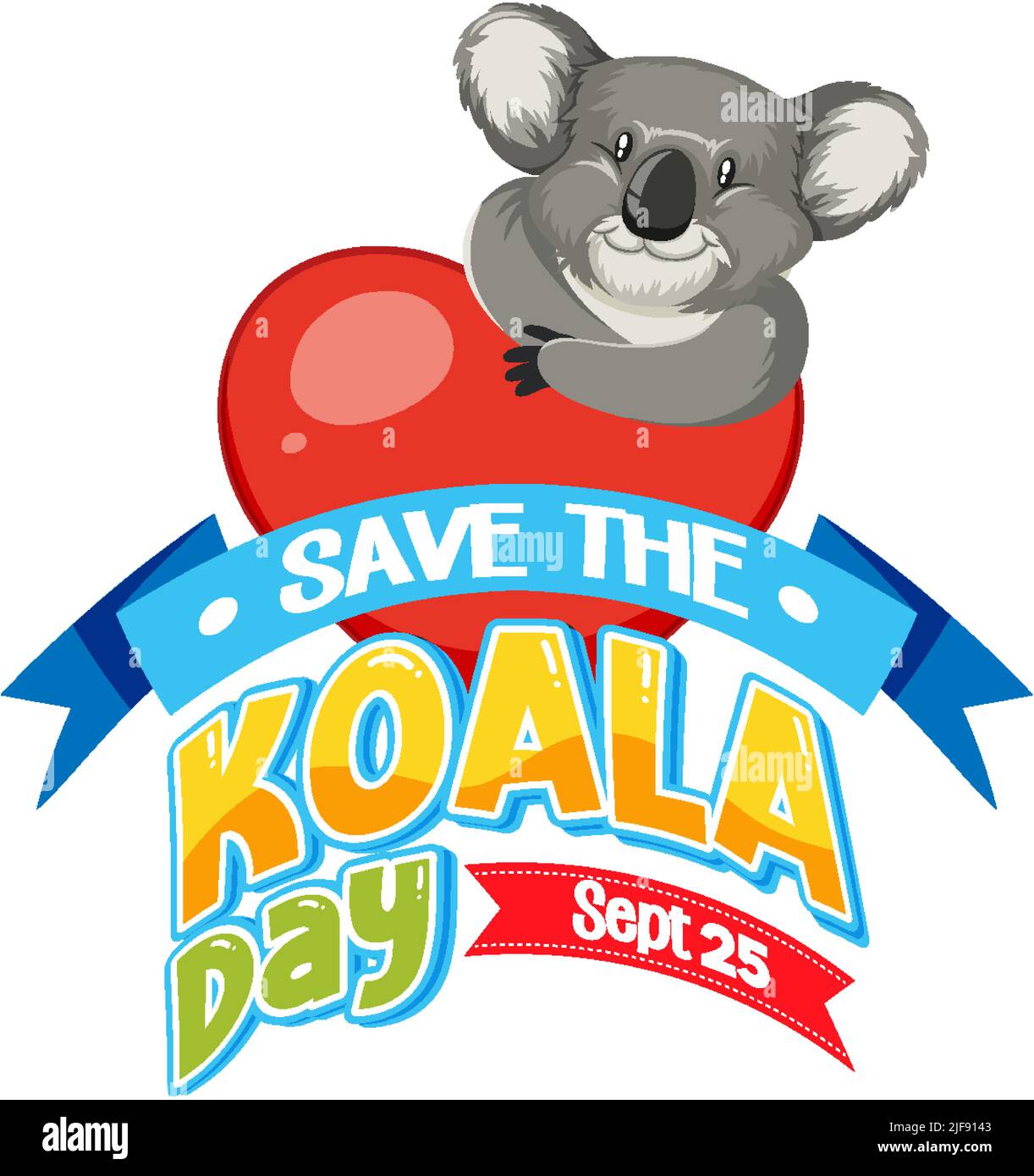 Save the koala day banner design illustration Stock Vector Image & Art ...