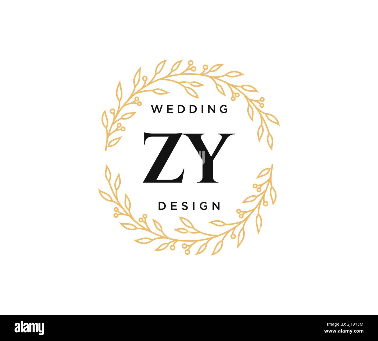 ZY Initials letter Wedding monogram logos collection, hand drawn modern ...