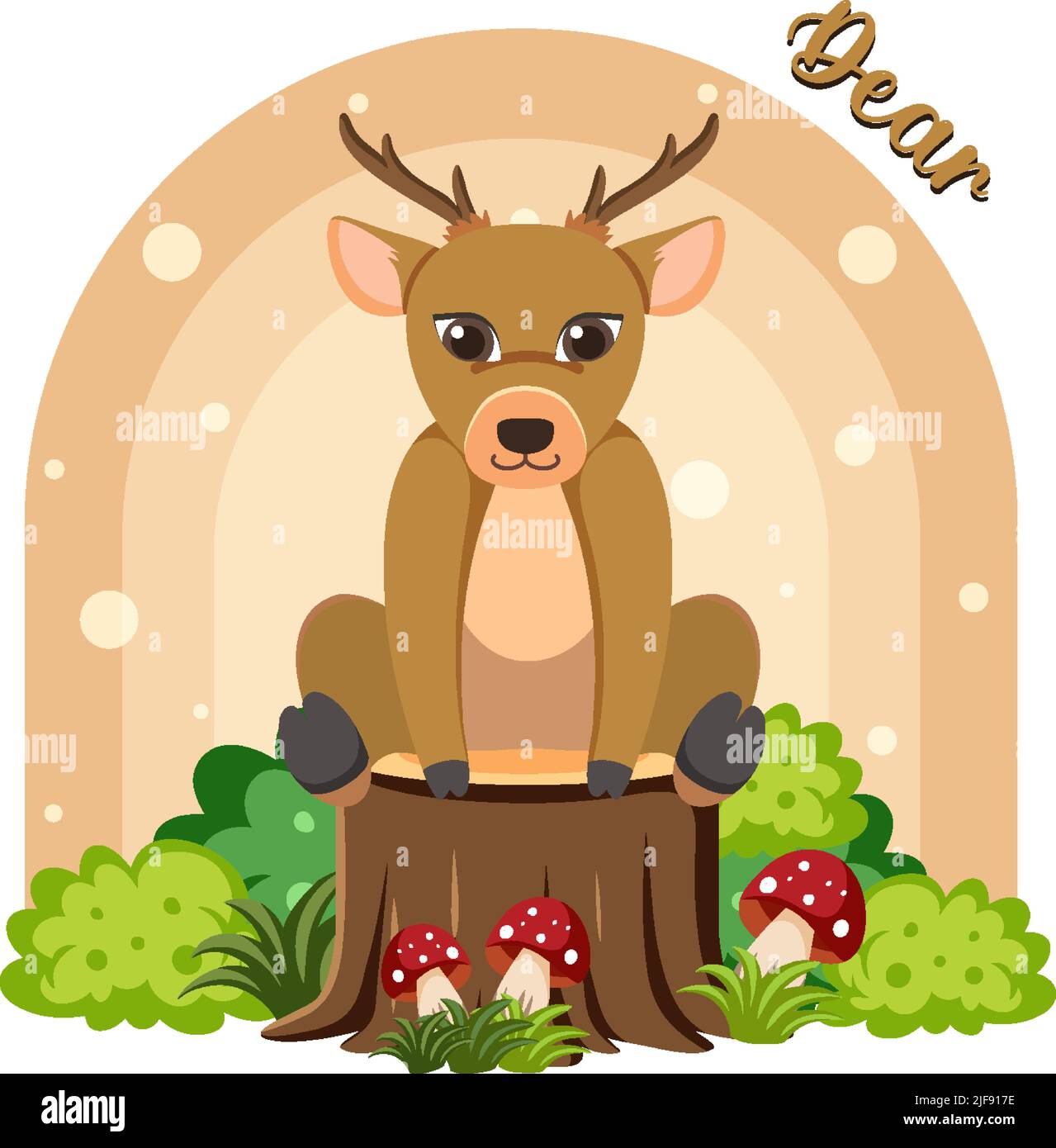 Cute dear in cartoon flat style illustration Stock Vector Image & Art ...