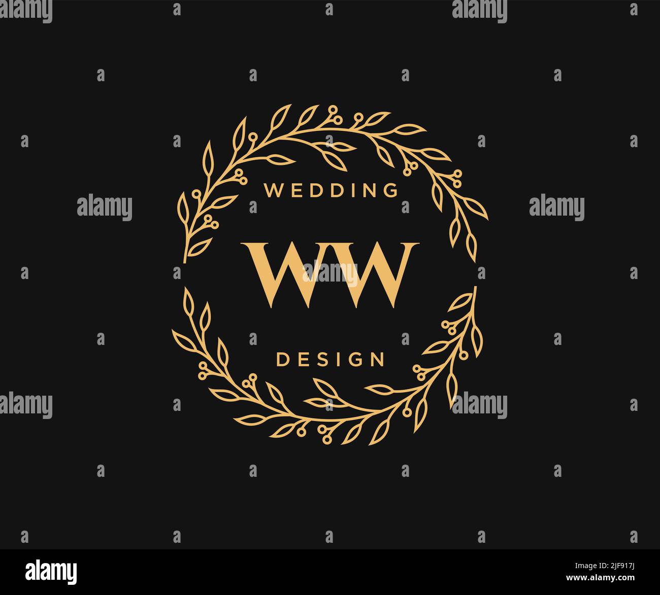 WW Initials letter Wedding monogram logos collection, hand drawn modern ...