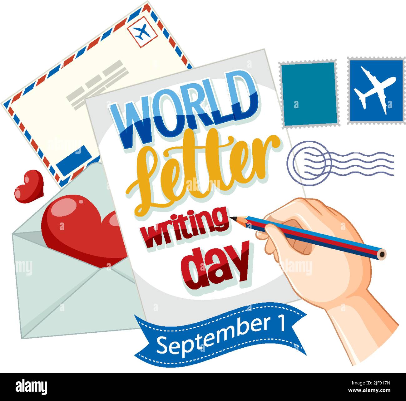 World Letter Writing Day Banner Design illustration Stock Vector Image ...