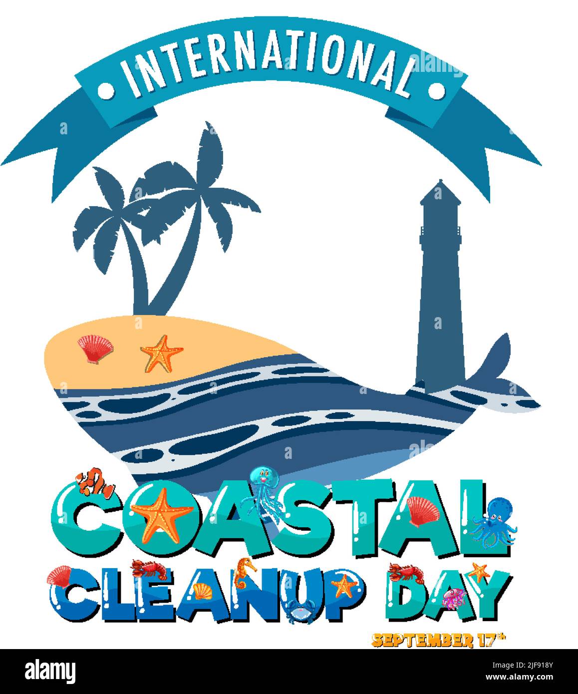 International Coastal Cleanup Day Banner illustration Stock Vector ...
