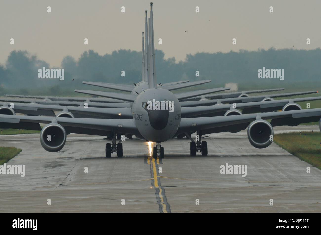 Commonly known as an “Elephant Walk,” a group of four U.S. Air Force KC ...