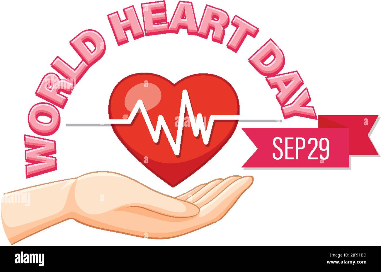 World Heart Day September 29 illustration Stock Vector Image & Art - Alamy