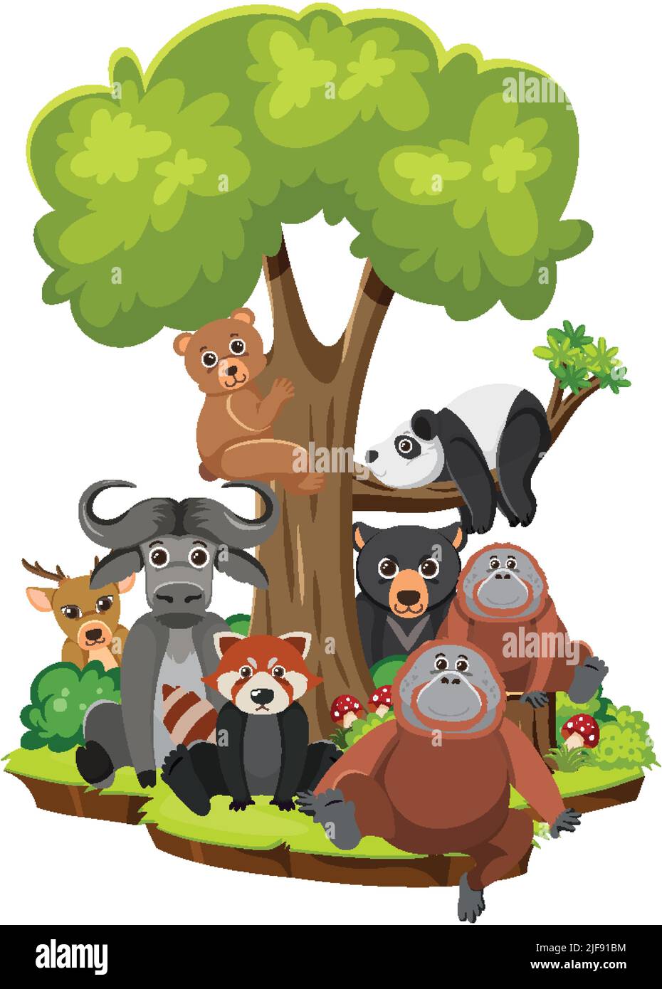 Wild animals in cartoon style illustration Stock Vector Image & Art - Alamy