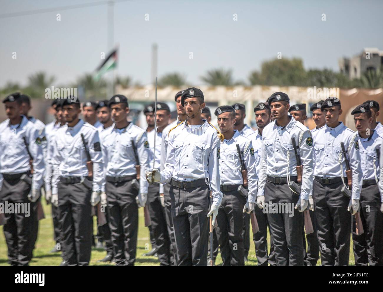 Gaza, Palestine. 30th June, 2022. Members of the Palestinian police ...
