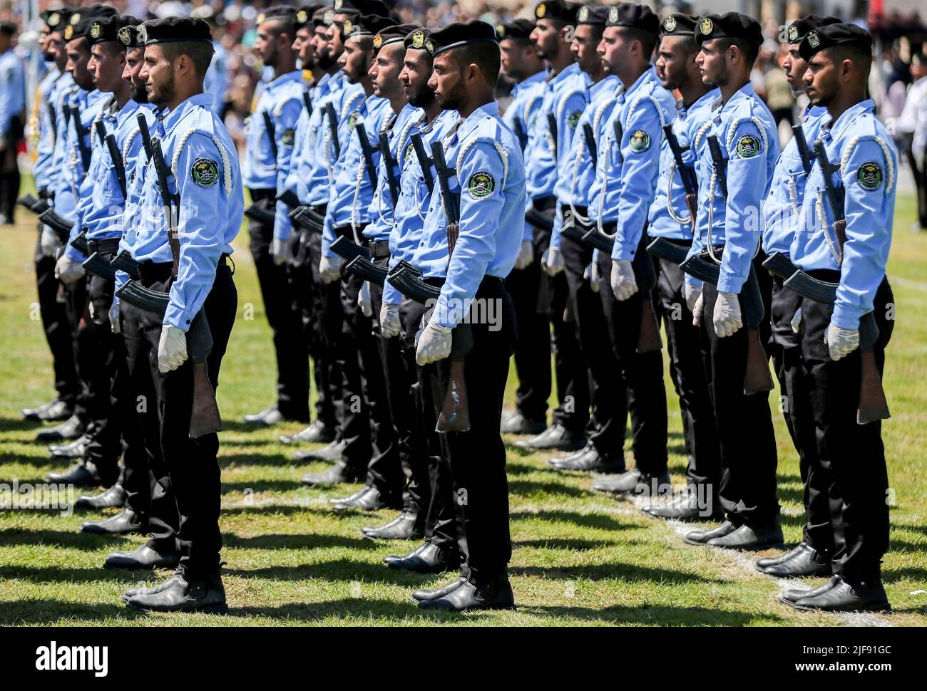 Gaza, Palestine. 30th June, 2022. Members of the Palestinian police ...
