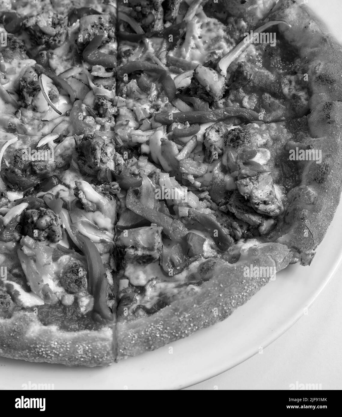 Fresh italian pizza on Black and White Stock Photos & Images - Alamy