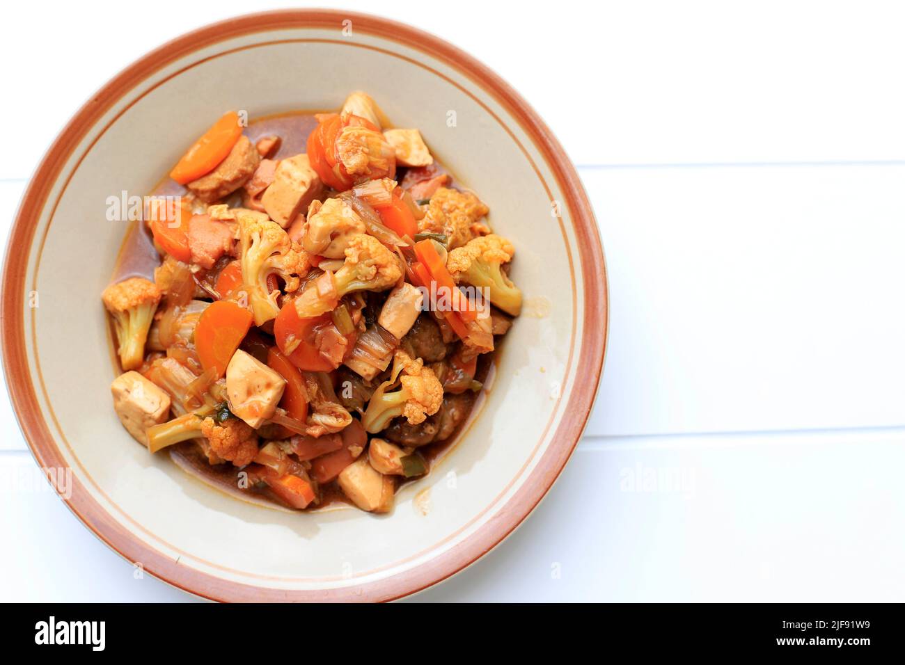 Top View Capcay Goreng, Indonesian Popular Food Made from Mixed Stir ...
