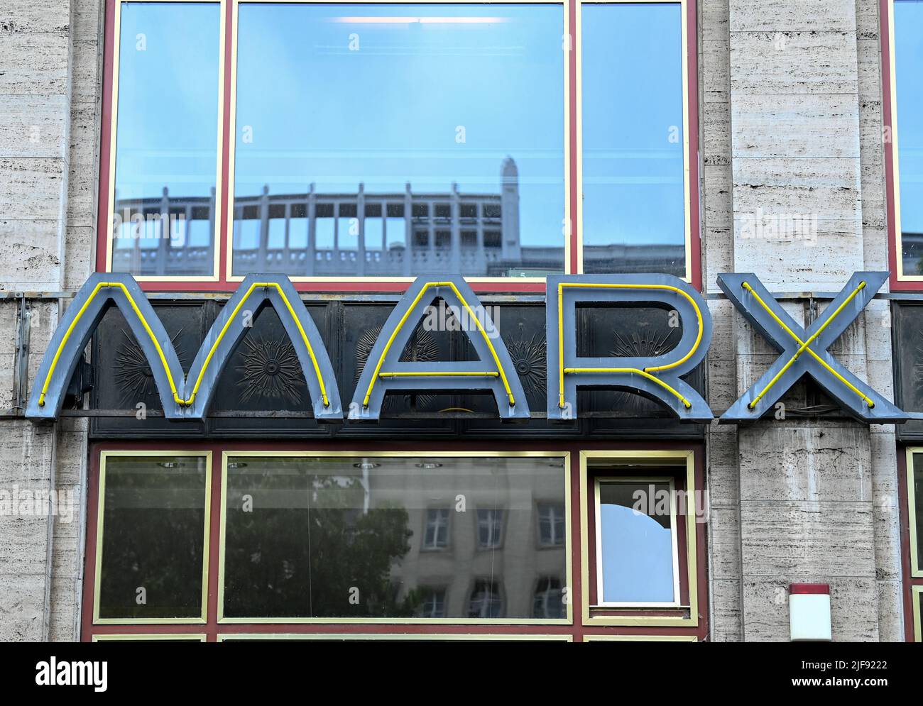 Berlin, Germany. 20th June, 2022. The "Marx" lettering of the Karl Marx ...