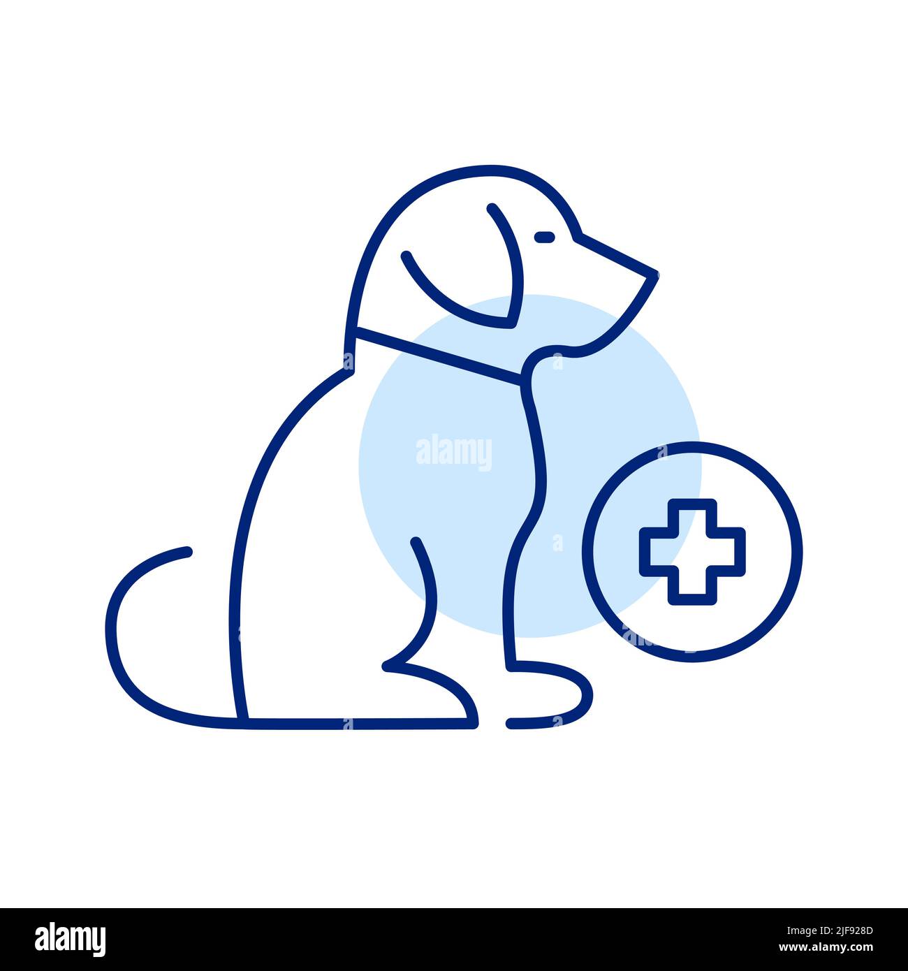 Pet care veterinary clinic. Puppy and a hospital symbol. Pixel perfect ...