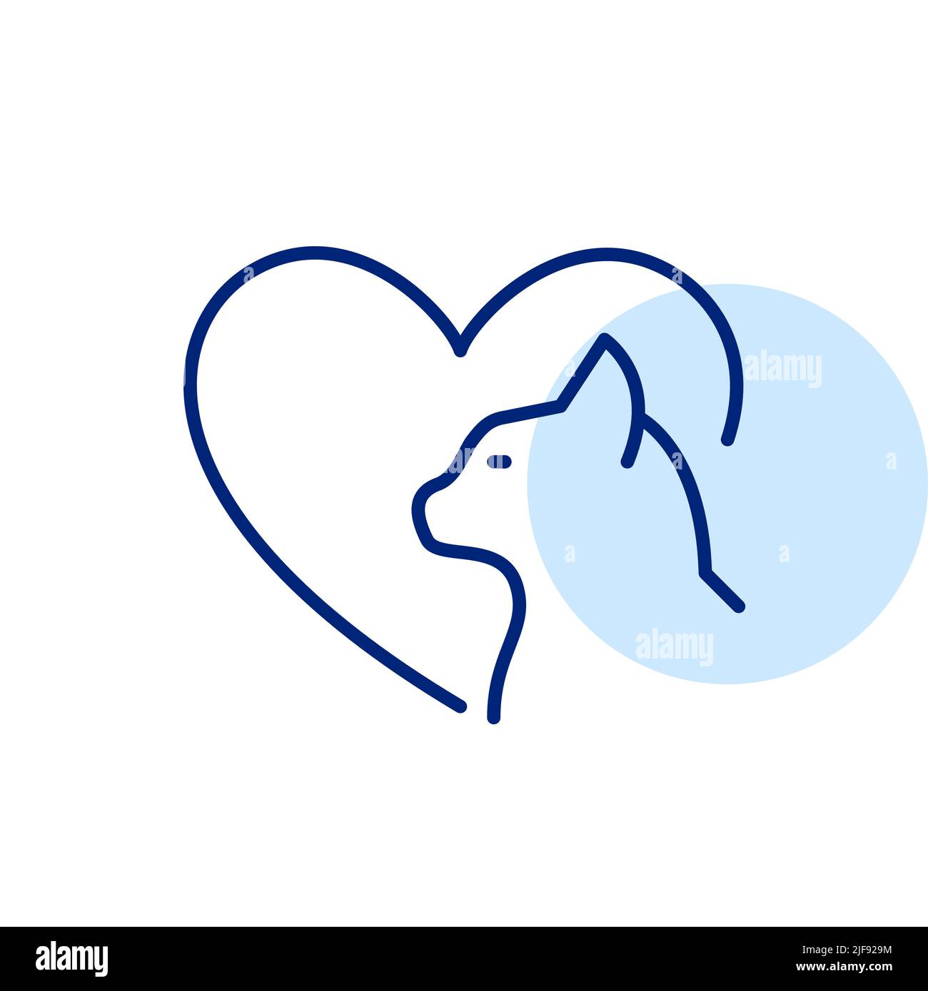 Cat love. Pet care icon. Pixel perfect, editable stroke line art Stock ...