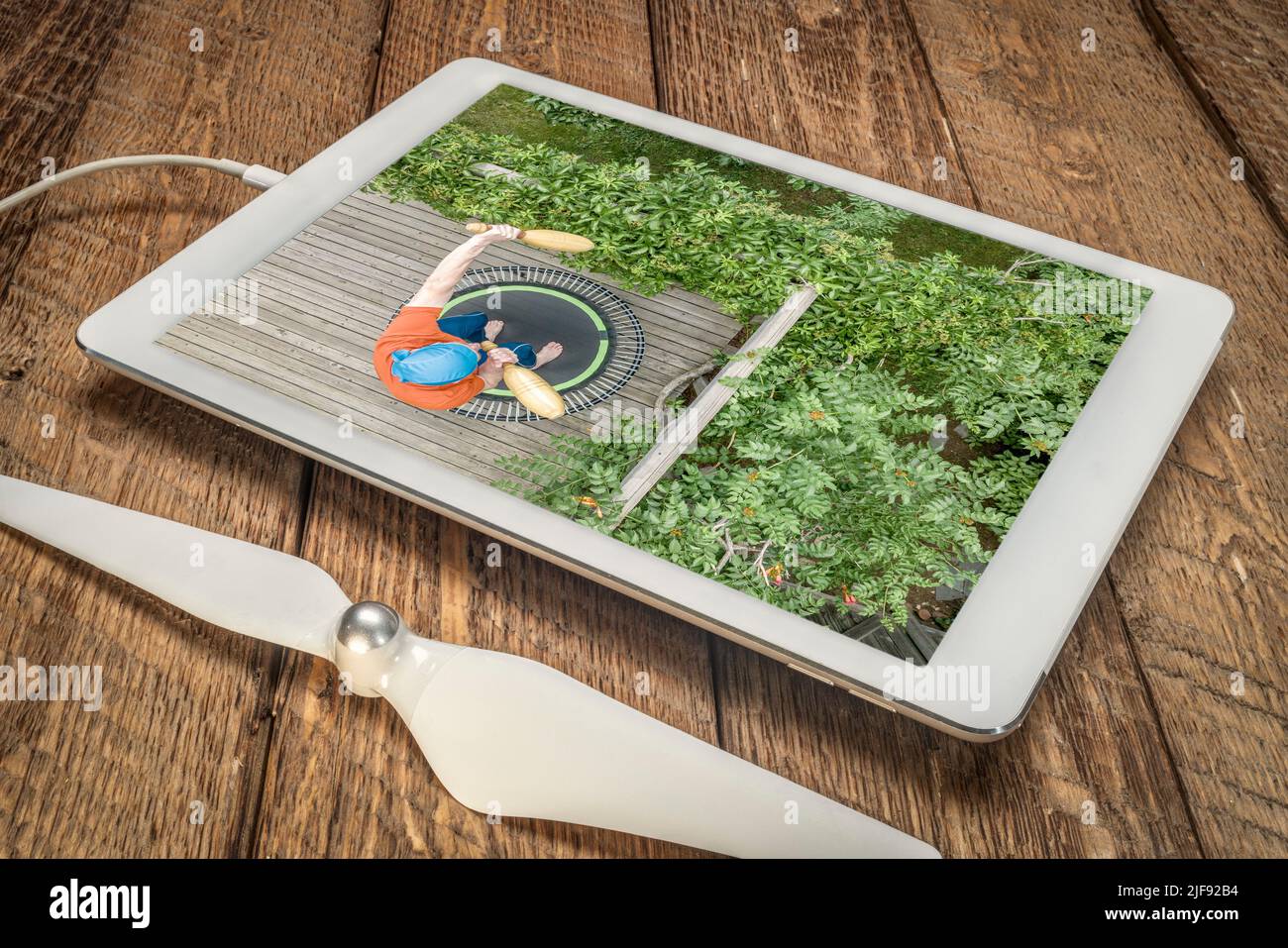Man jumping from a trampoline hi-res stock photography and images - Alamy