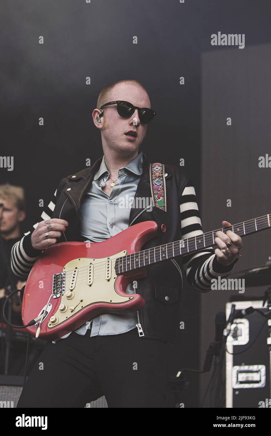 Alex Trimble of Two Door Cinema Club performs at Popaganda Festival in ...