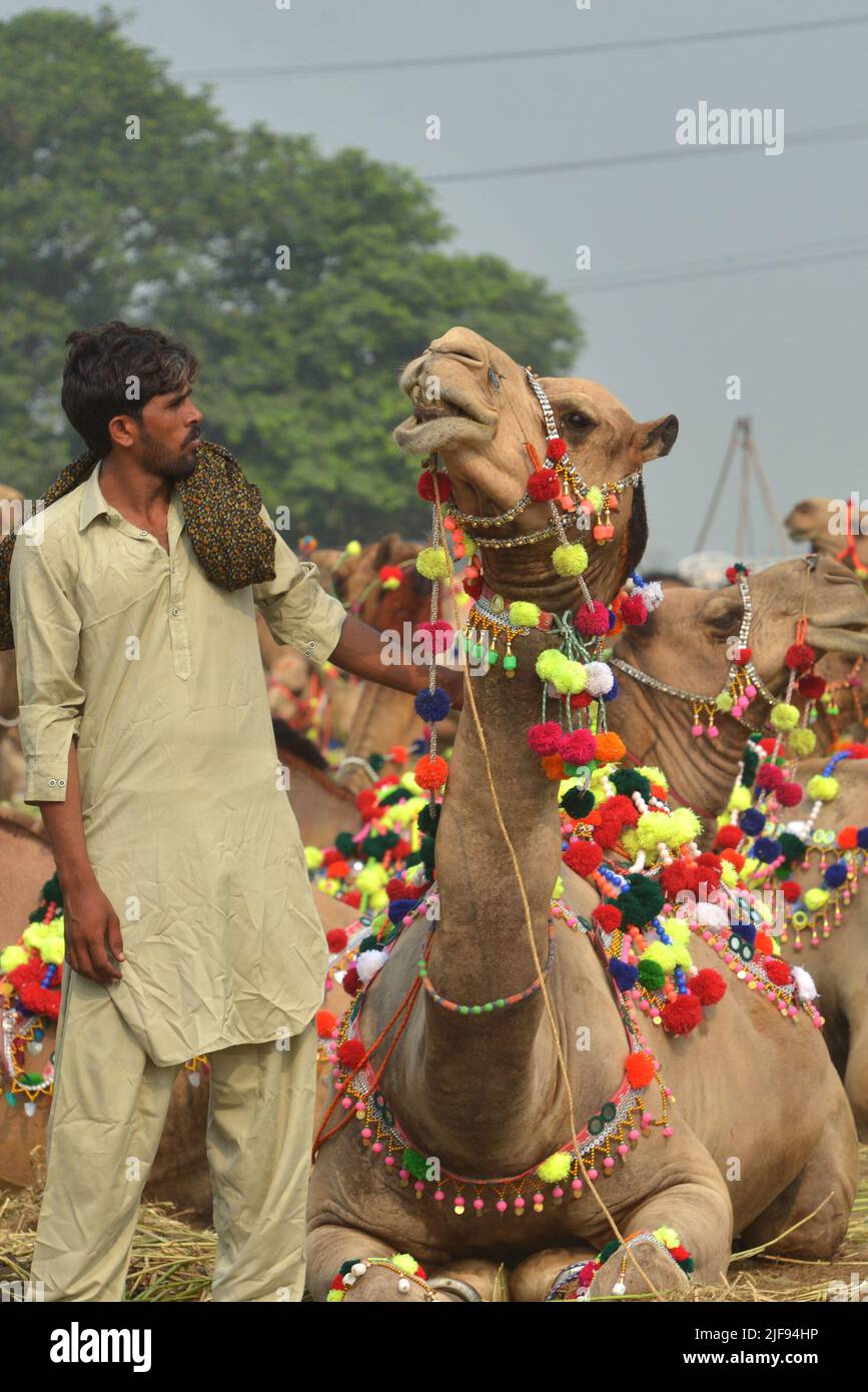 Lahore, Punjab, Pakistan. 28th June, 2022. Pakistani vendors display ...