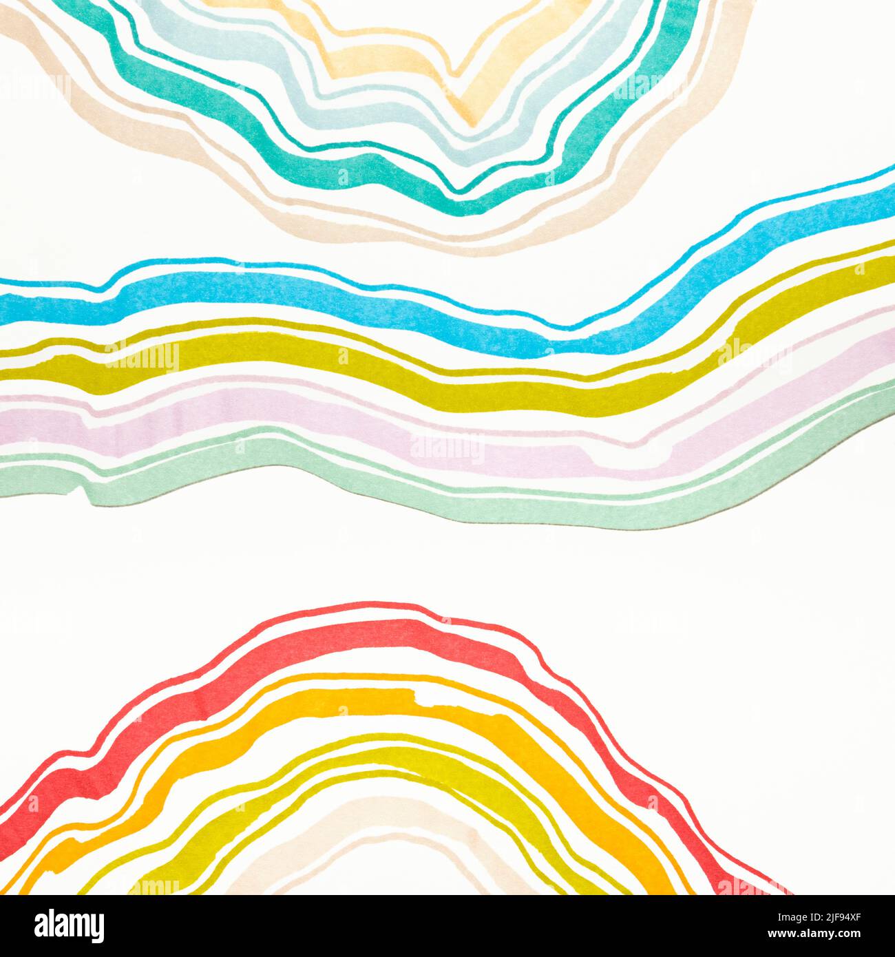 Wavy and colorful shapes on white background, abstract Stock Photo - Alamy