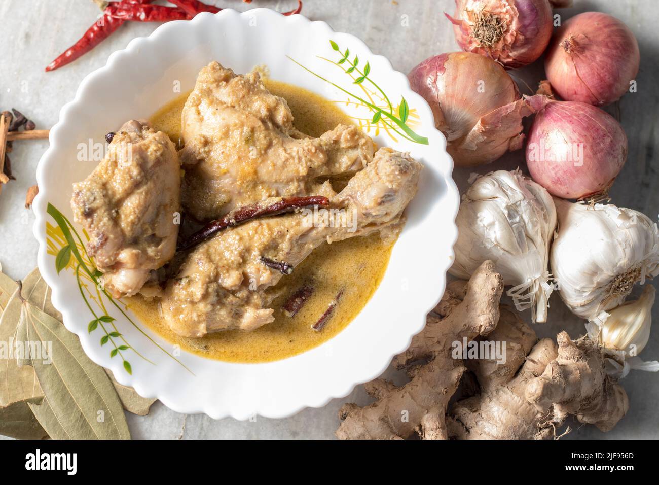 Selective focus of Delicious Chicken Rezala is ready to serve Stock ...