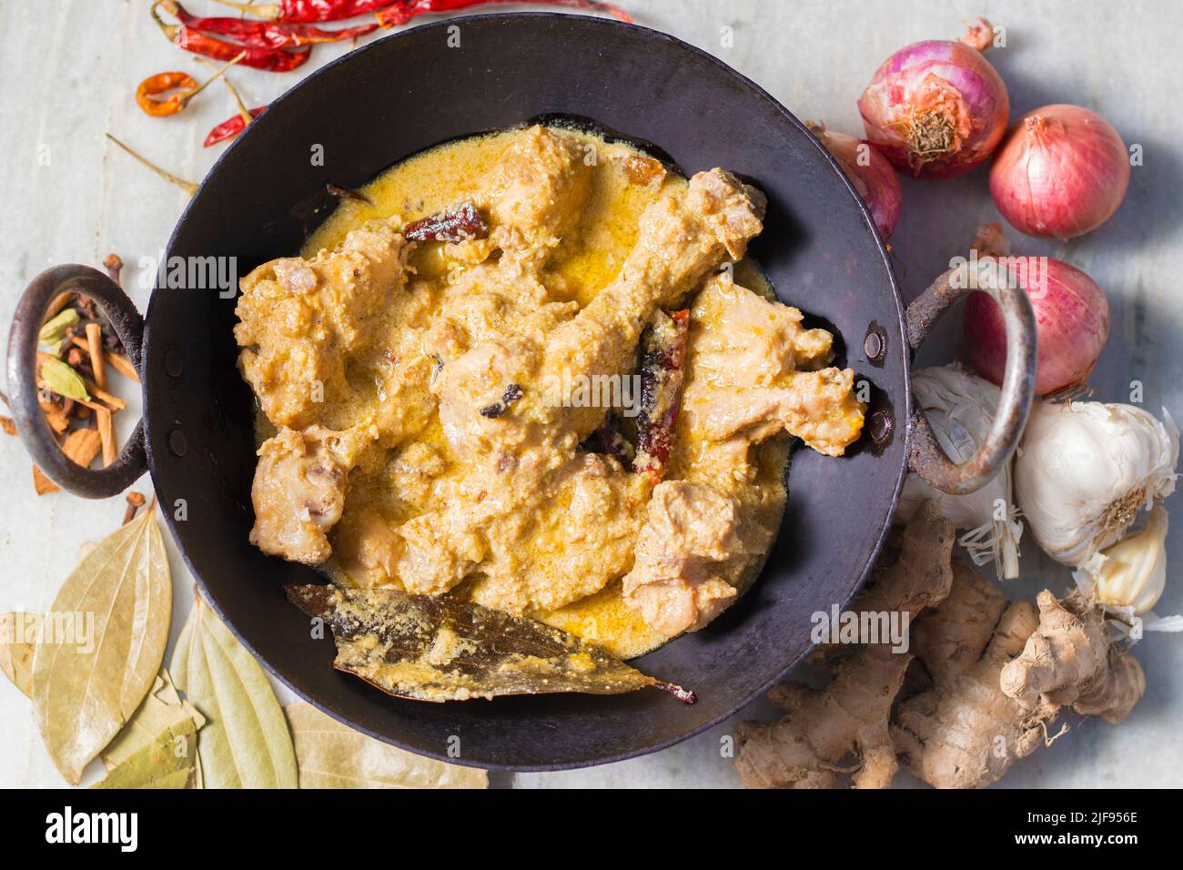 Selective focus of Delicious Chicken Rezala is ready to serve Stock ...