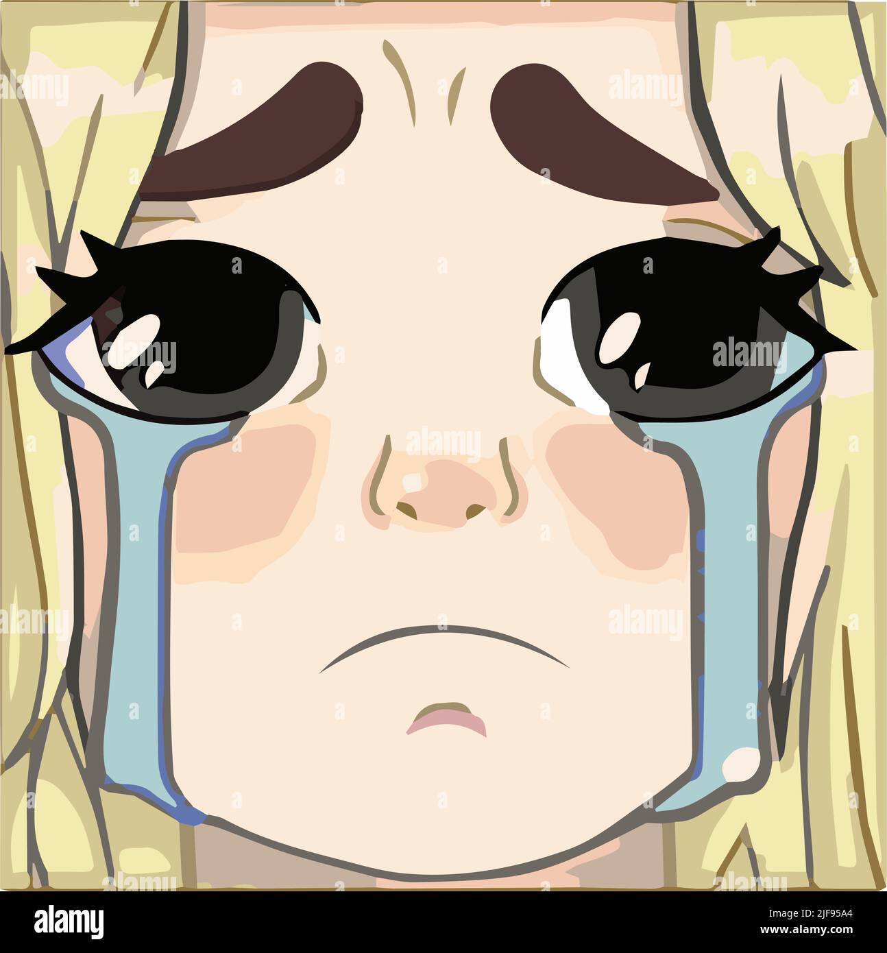 Girl crying black background Stock Vector Images - Alamy