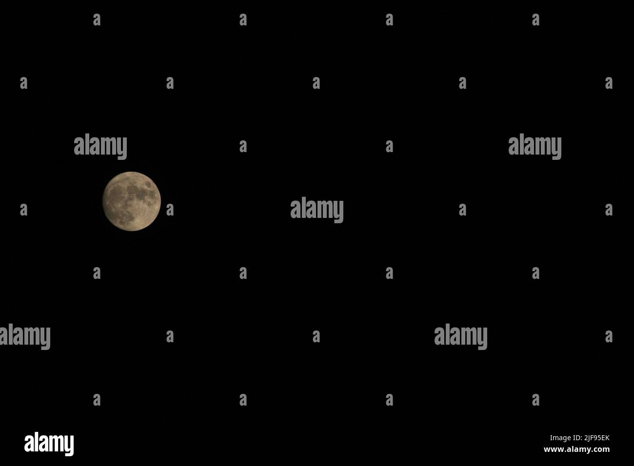 Super full moon with dark background. Madrid, Spain, Europe. Horizontal ...