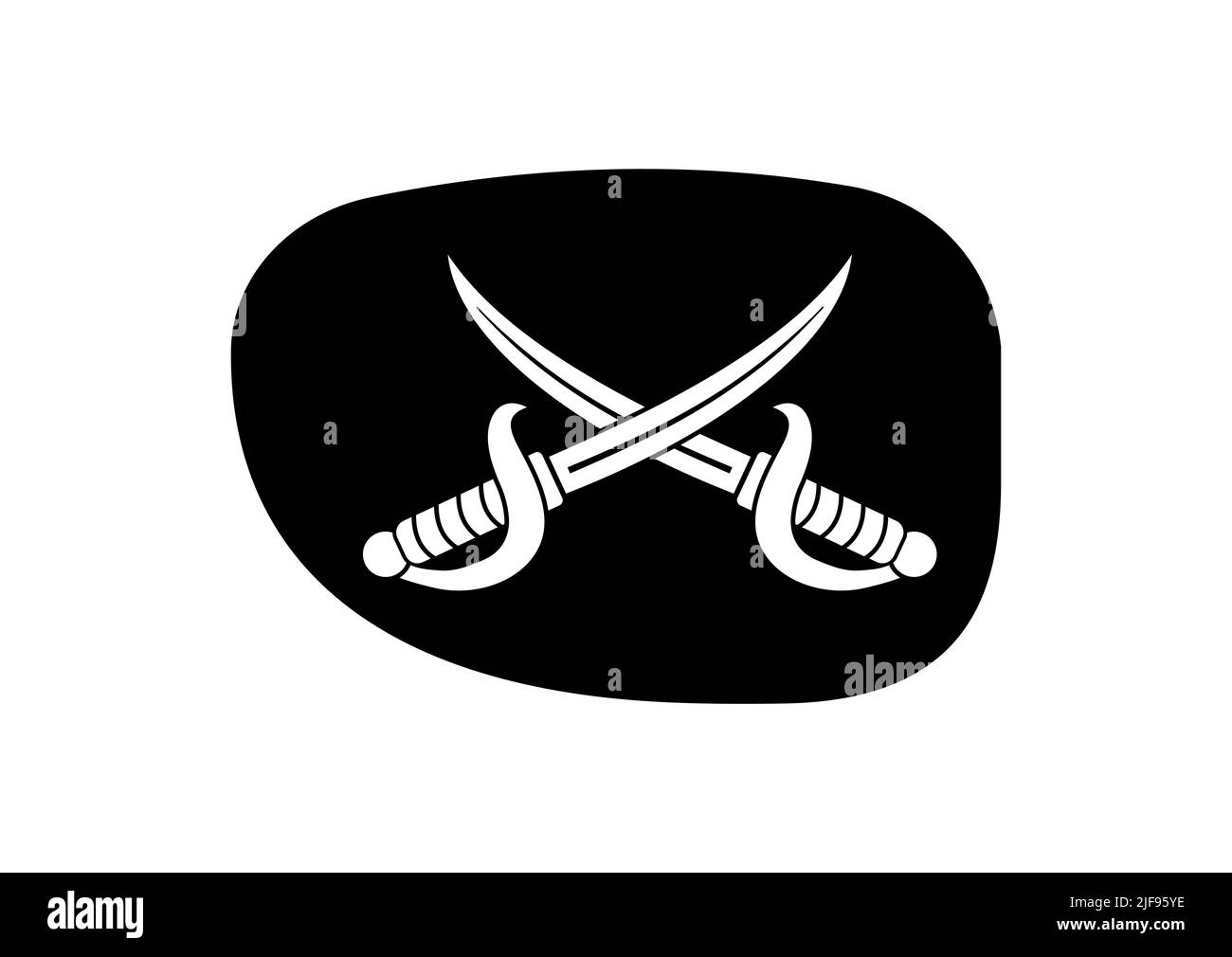 Pirate eye patch with cross cutlass badge vector illustration Stock ...
