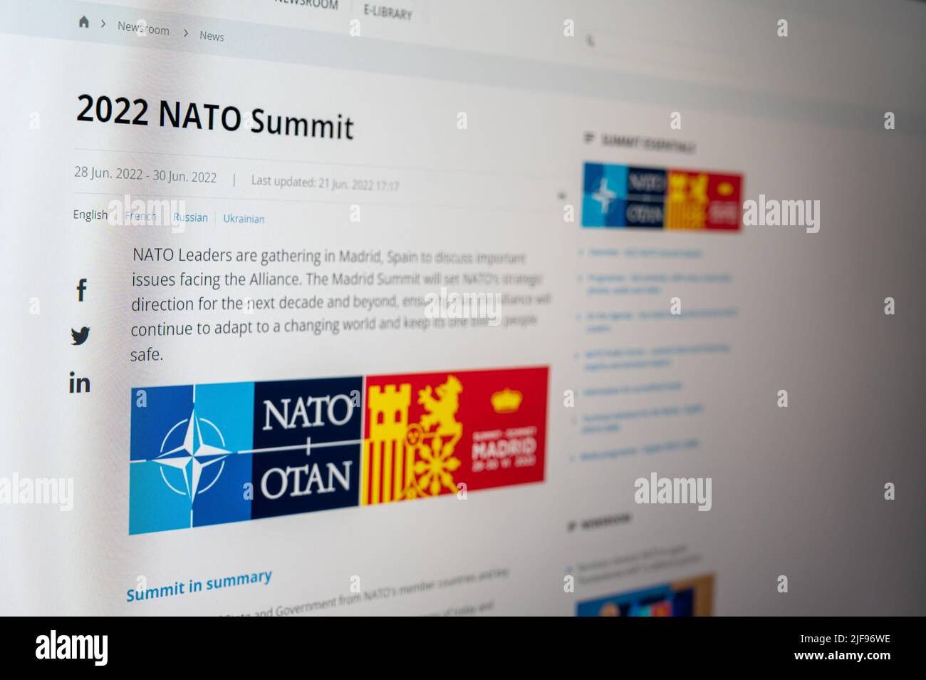 Nato logo screen hi-res stock photography and images - Alamy