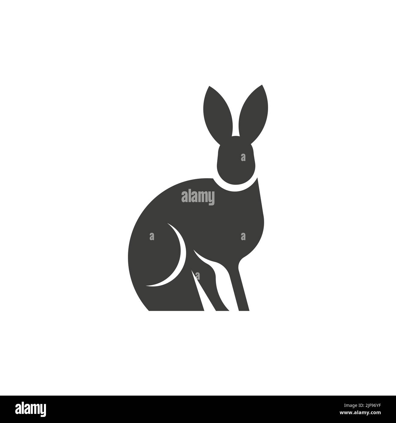 Rabbit logo isolated on white background. Rabbit vector template, black ...