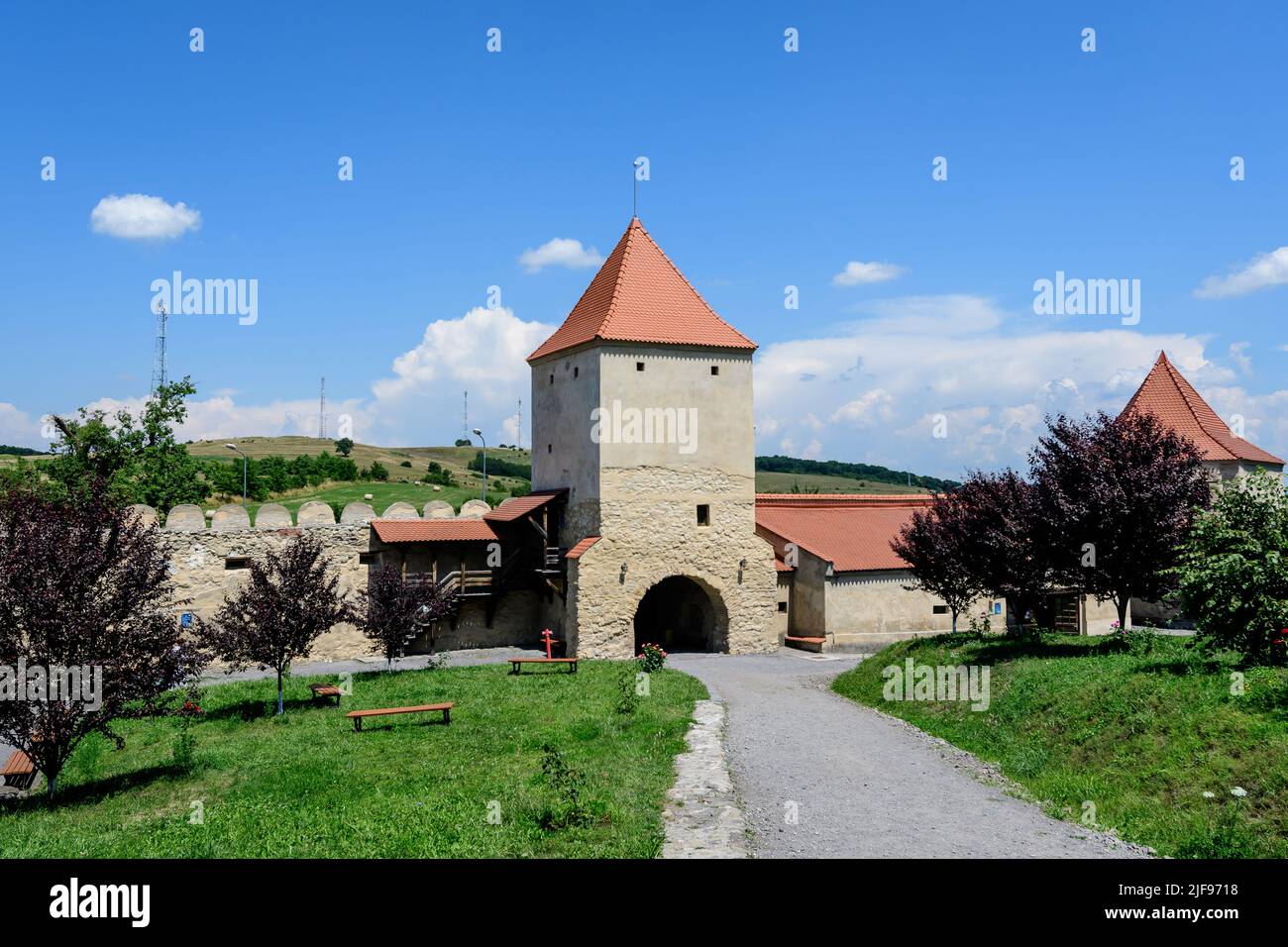 Rupea Citadel (Cetatea Rupea) after renovation in Brasov county, in the ...