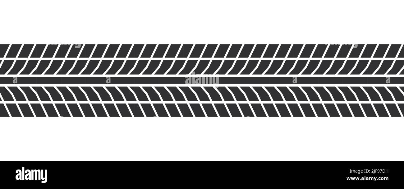 Auto tire tread seamless elements. Car tire patterns, wheel tyre tread ...