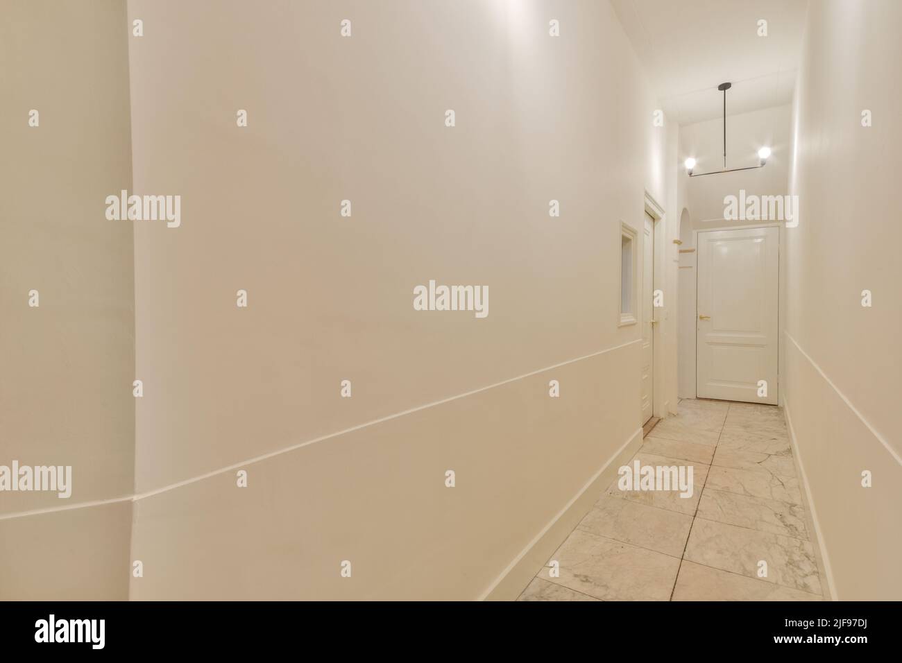 A compact light corridor that can be made in a minimalist style Stock ...