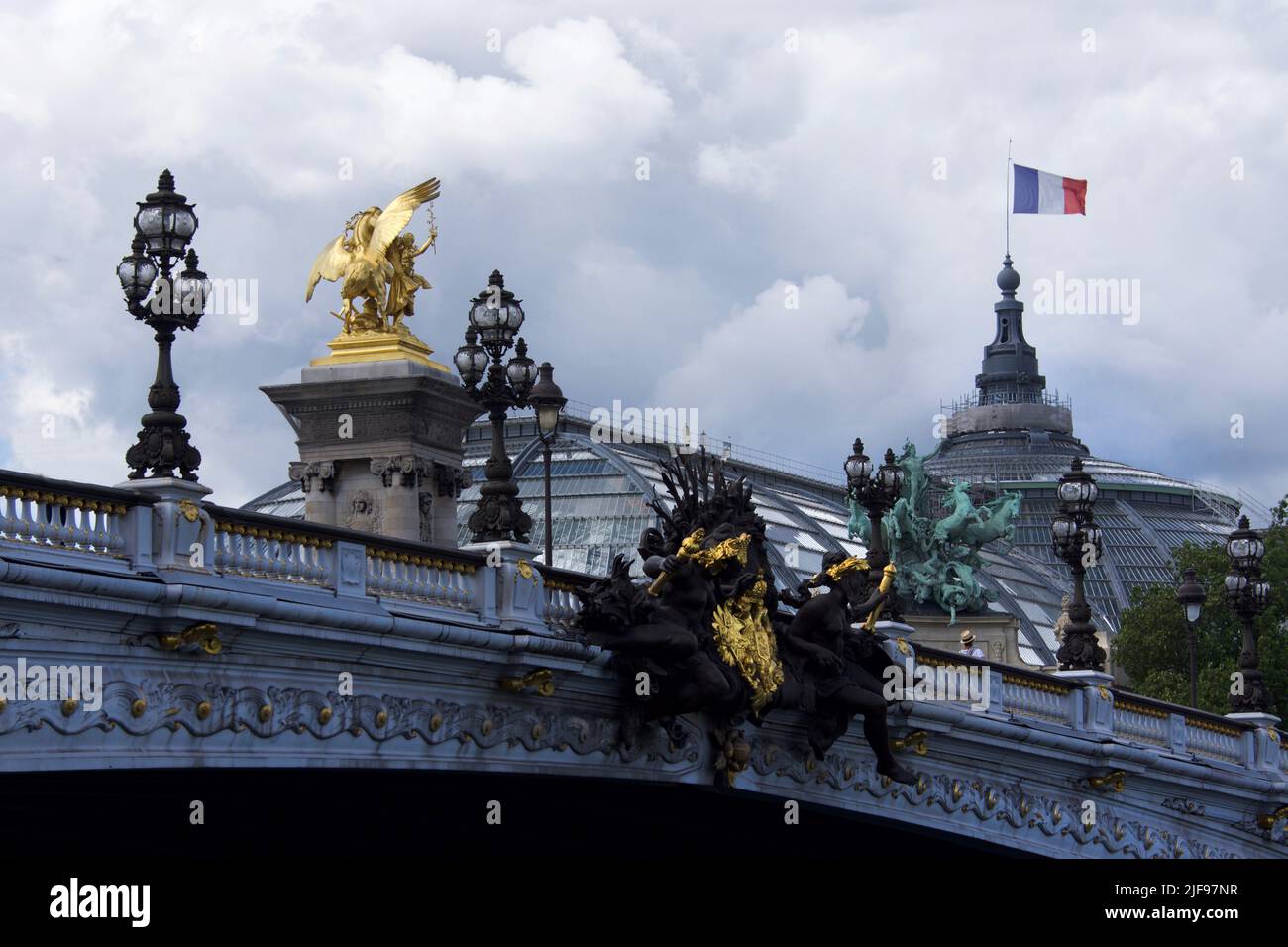 Pont Alexandre 3 détails, Bridge Alexander the third, Paris Stock Photo ...