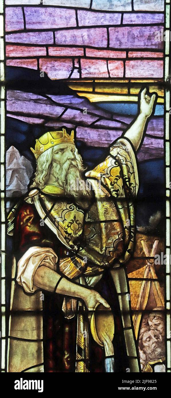 Stained glass window by Percy Bacon & Brothers depicting David at the ...