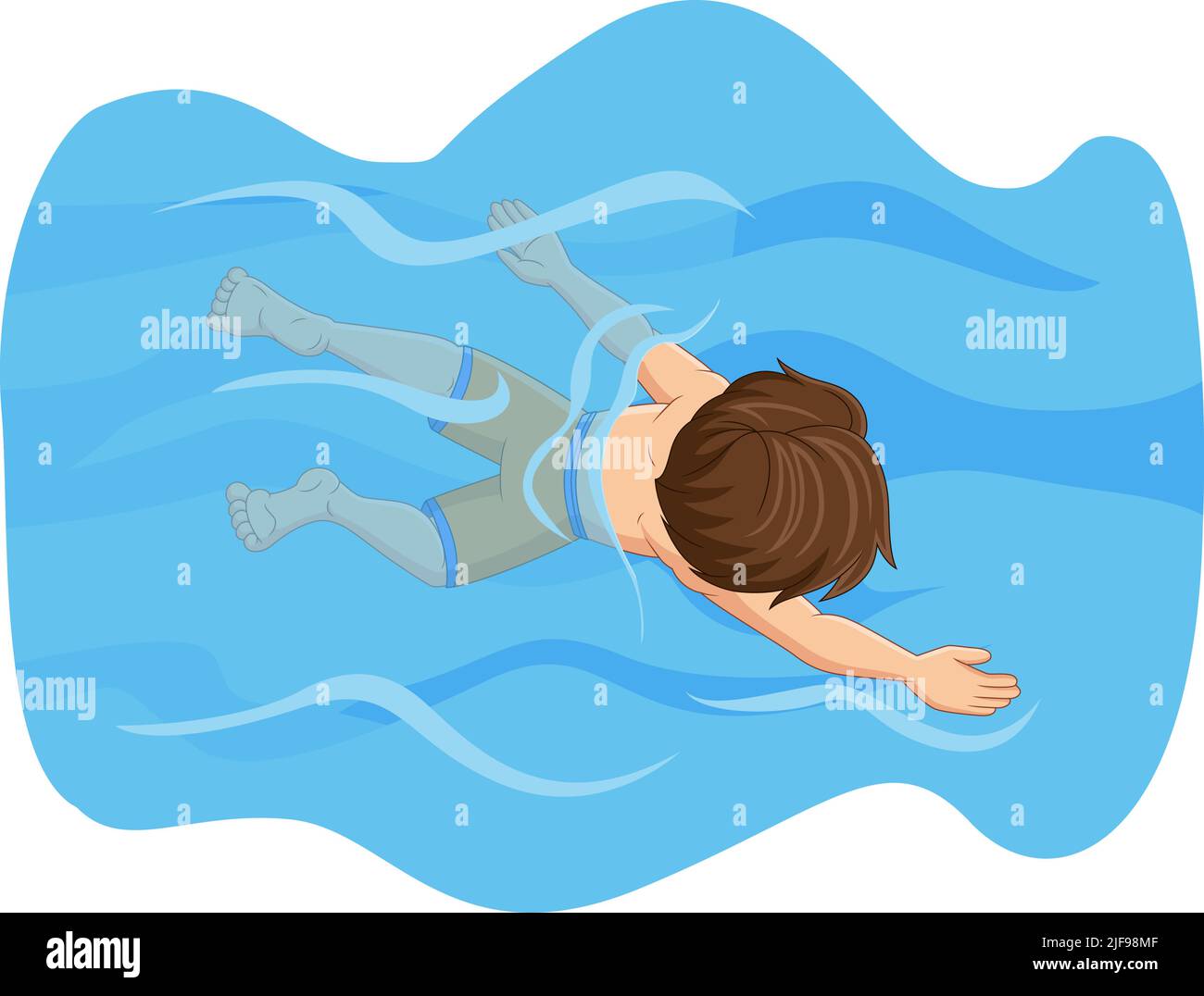 Cartoon boy diving in sea Stock Vector Images - Alamy
