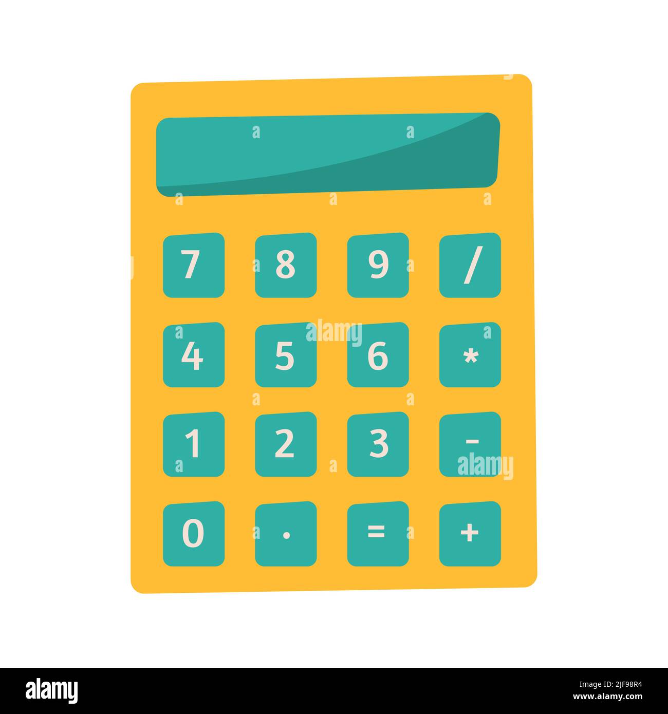 Colorful calculator isolated on white background. Digital keypad math ...