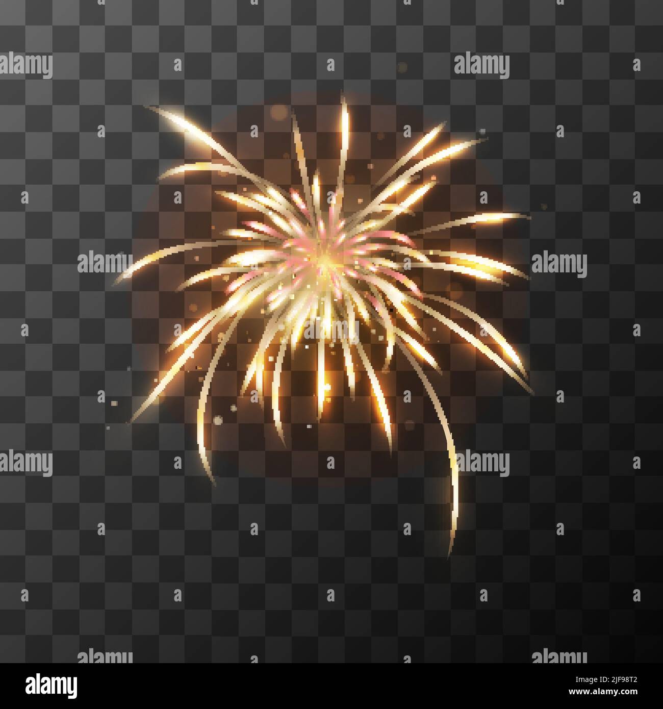 Festive firework in warm colours on transparent background Stock Vector ...