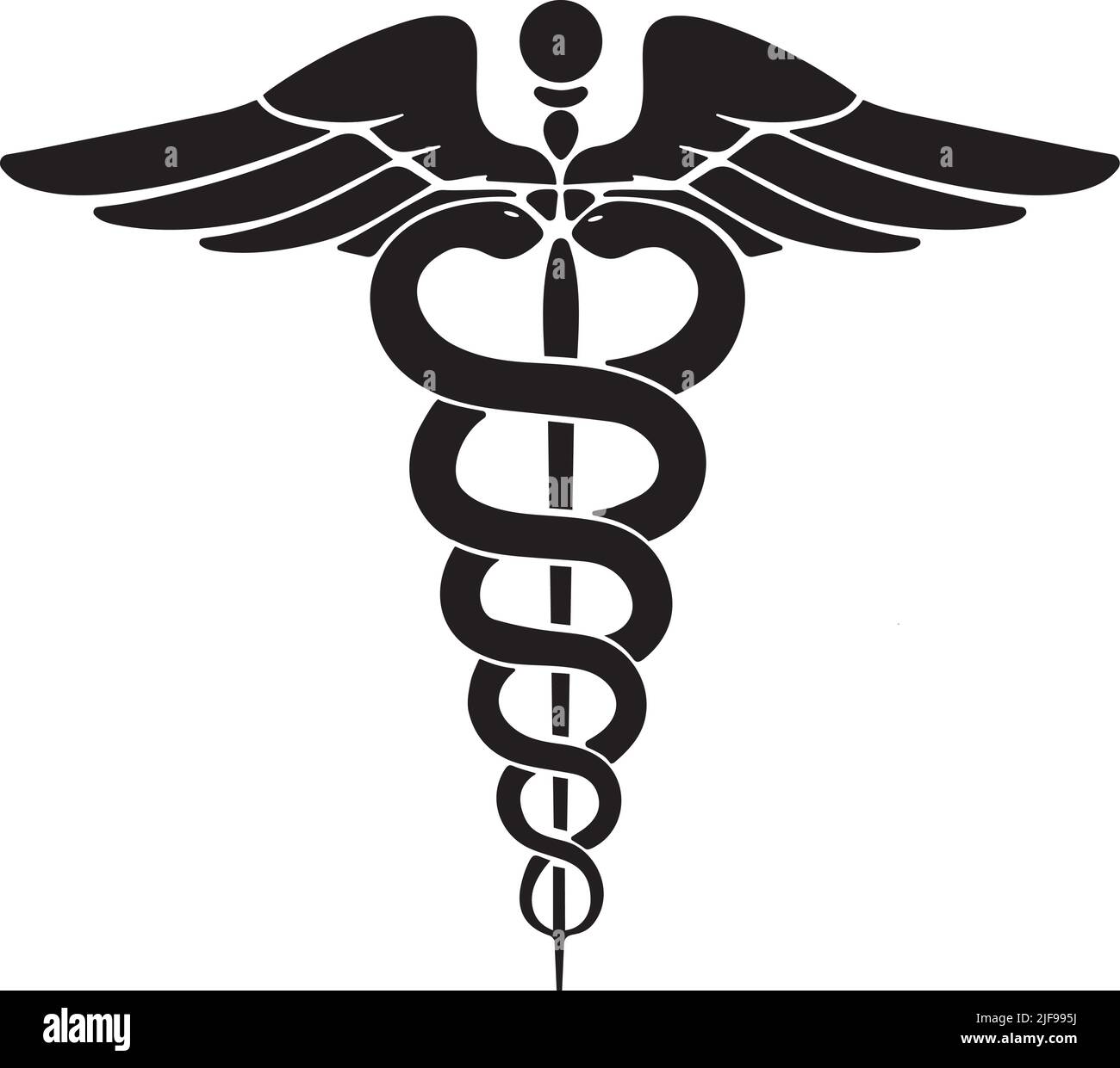 Medical Snake Caduceus Logo. Medical logo Vector Isolated on White Background. Black medical ...