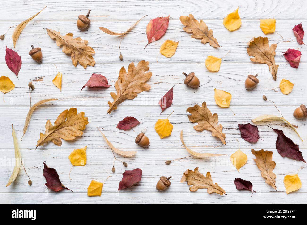 Autumn composition. Pattern made of dried leaves and other design ...