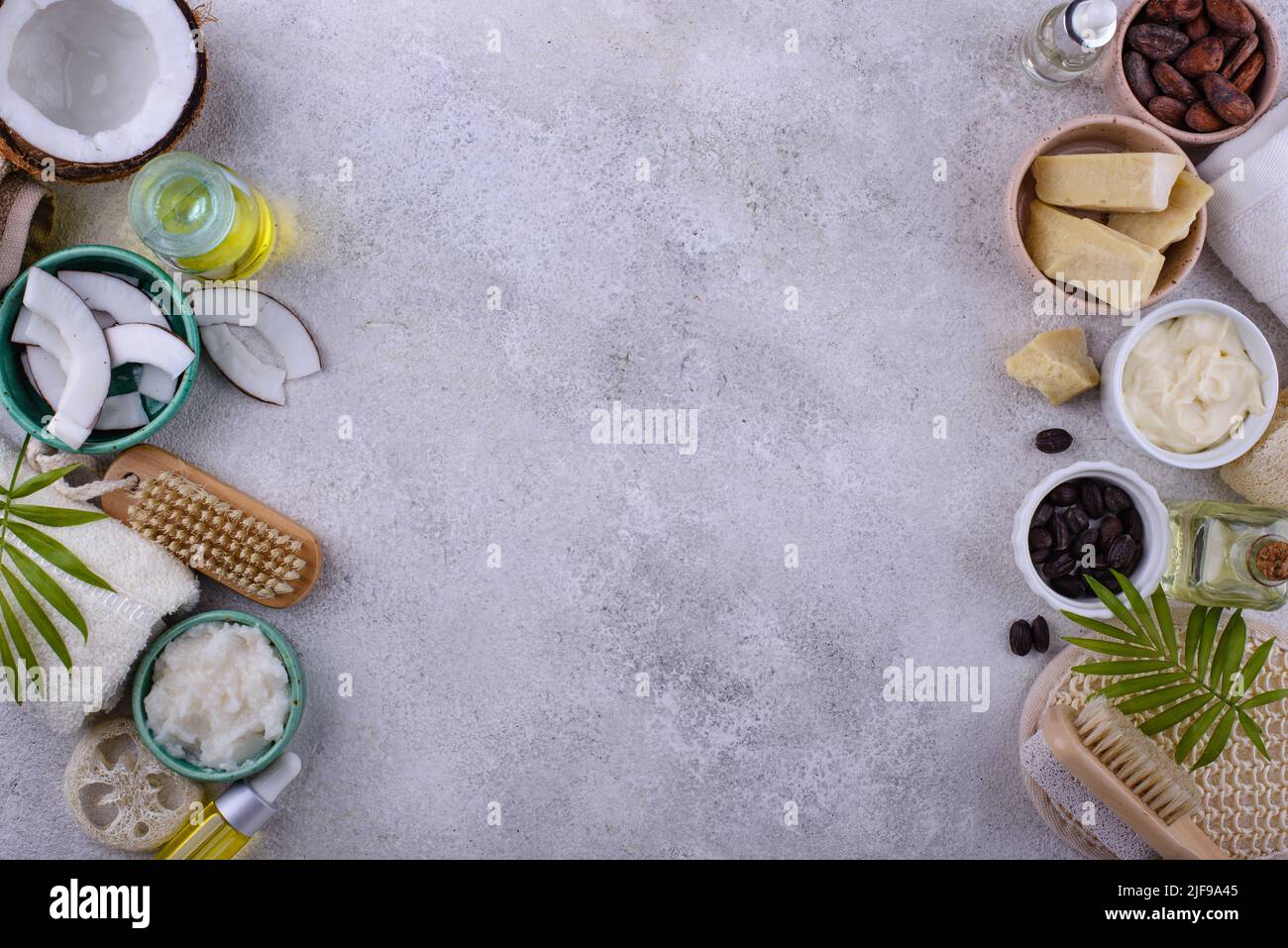 Natural butter from cocoa, jojoba and coconut Stock Photo - Alamy