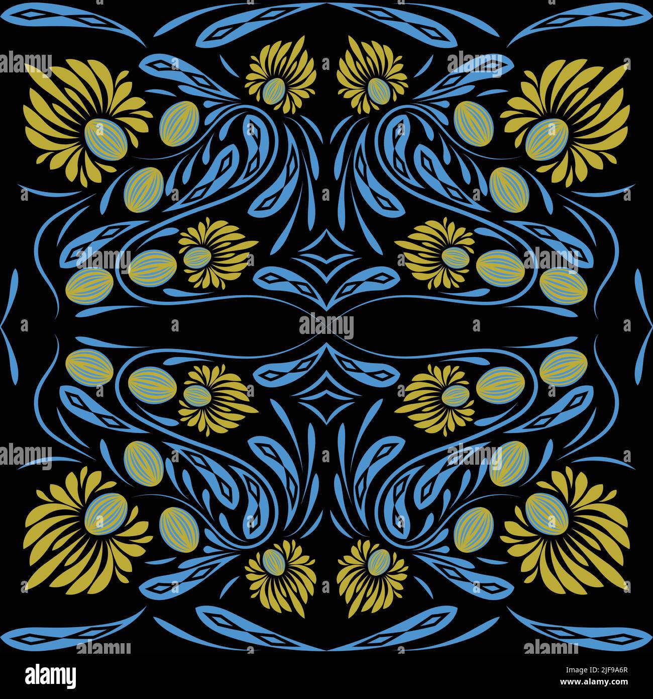 Folk flowers print Floral pattern Ethnic art Stock Vector Image & Art ...