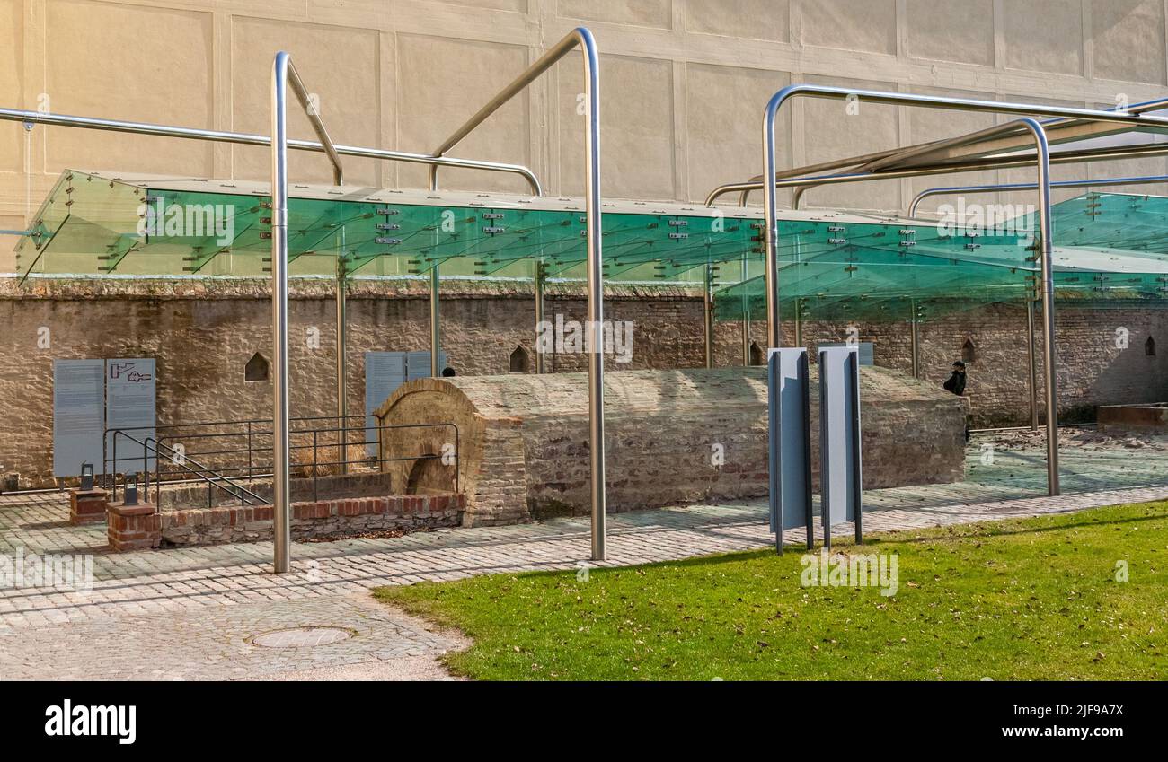 Great view of the medieval Mikvah, used for ritual washing, in the ...