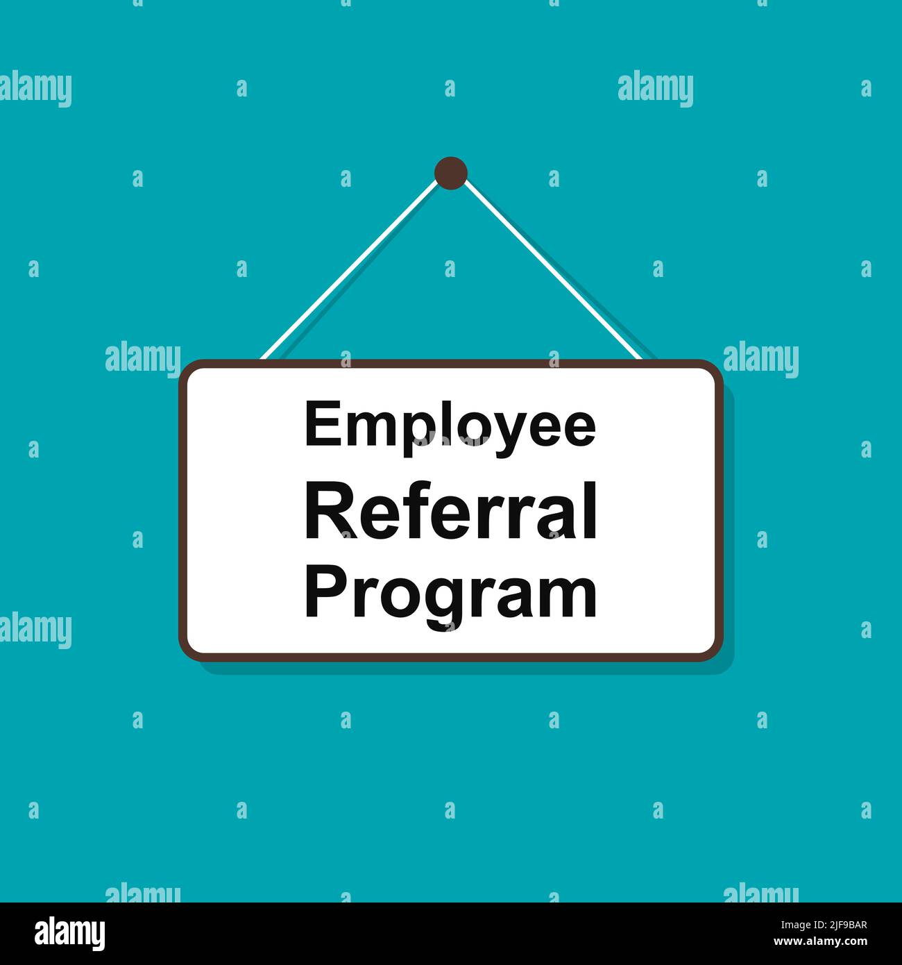 Employee referral program hanging sign vector human resource management ...