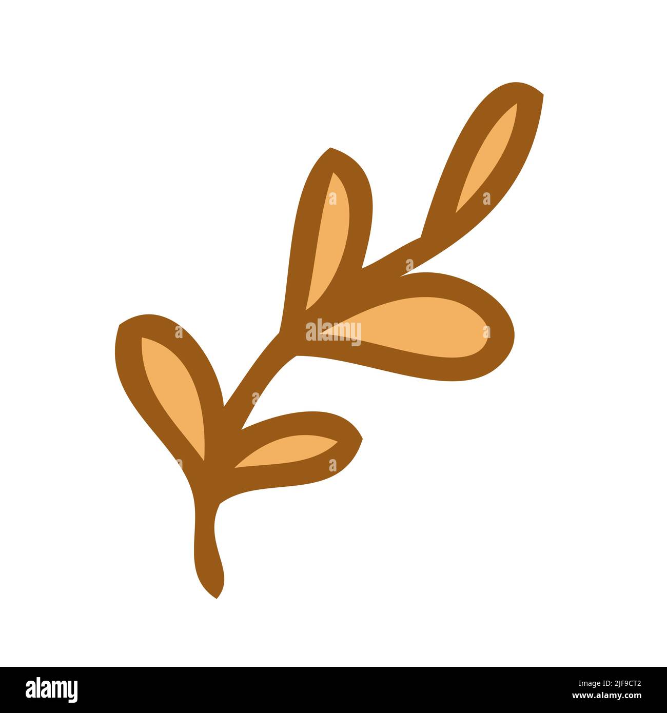 Fresh natural green leaf colored with stroke. Vector illustration Stock ...