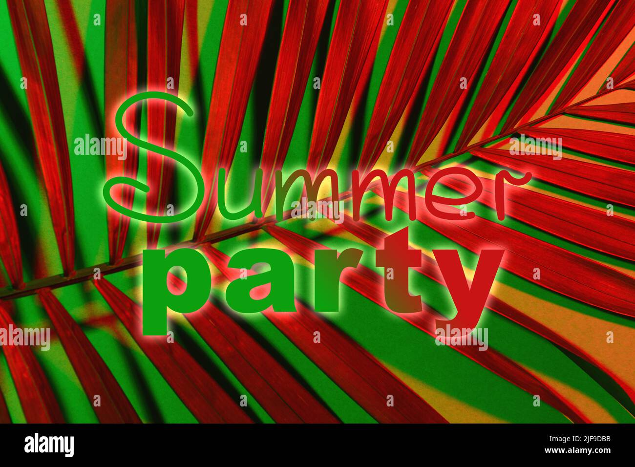 Advertisement banner for summer party with tropical leaf Stock Photo ...