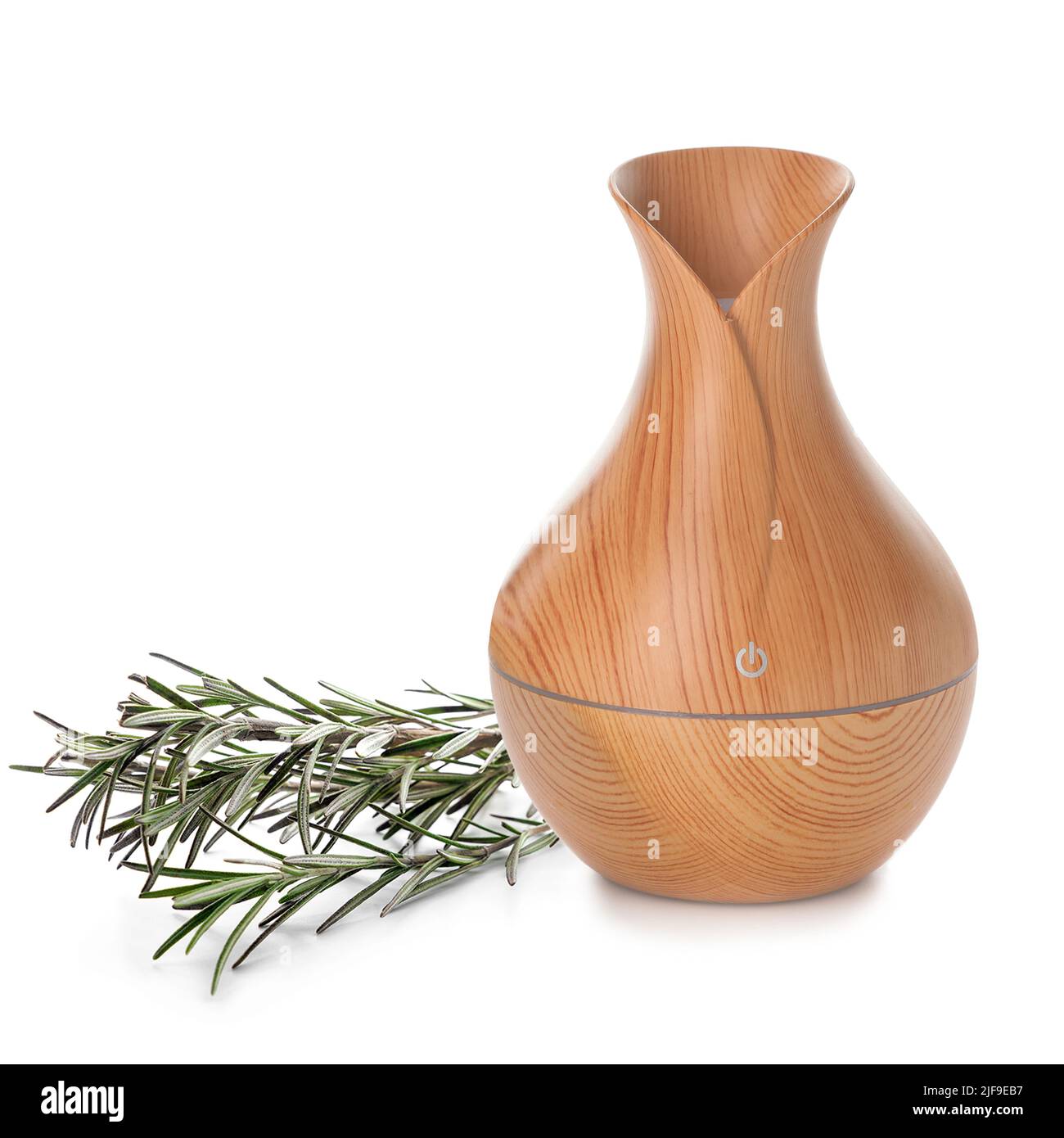 Aroma oil diffuser and rosemary on white background Stock Photo - Alamy
