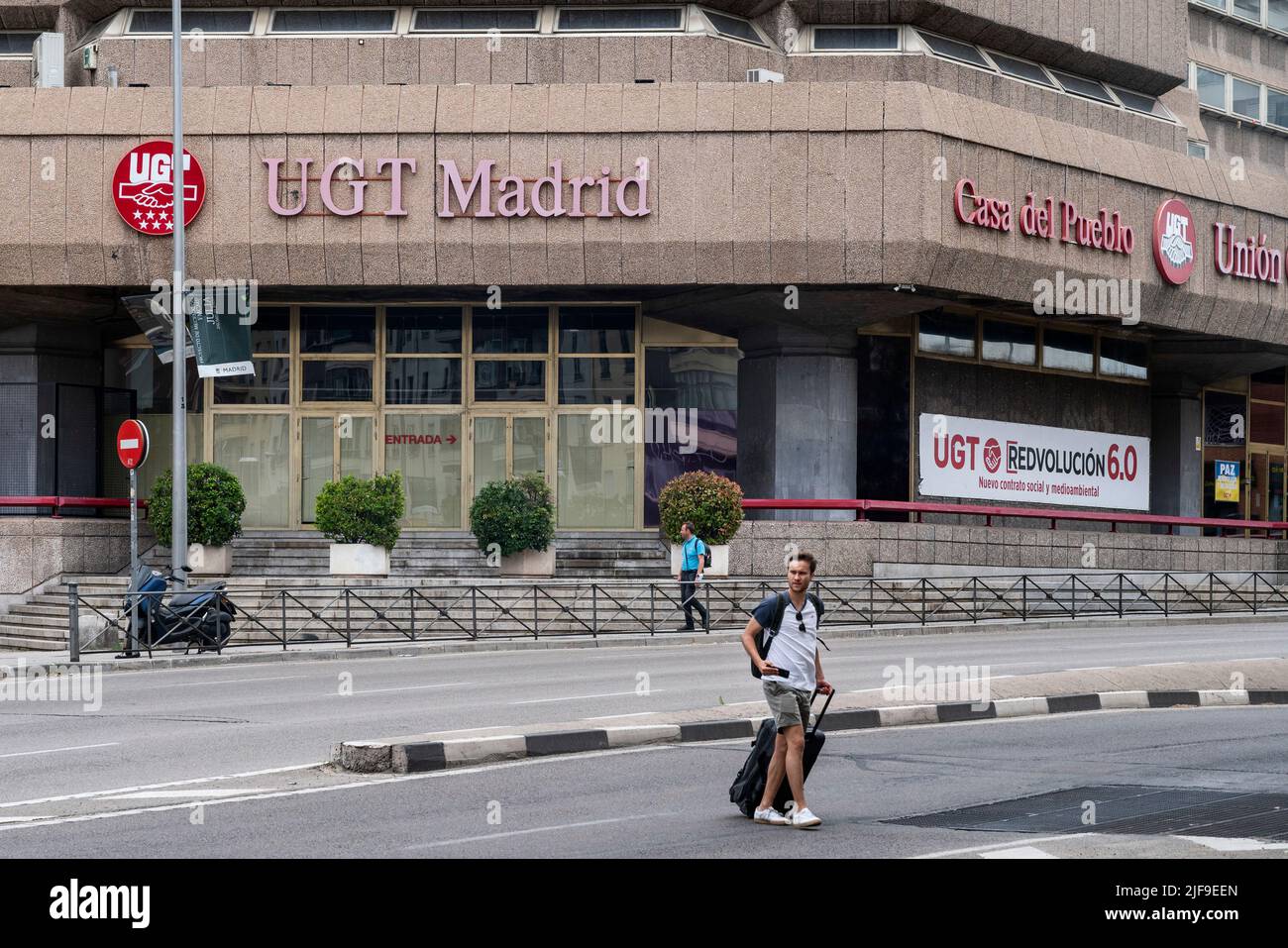 Madrid, Spain. 22nd May, 2022. Workers union UGT office building seen ...